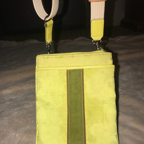 Coach | Bags | Coach Crossbody Lime Green Purse | Poshmark